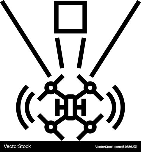 Obstacle Detection Aerial Vehicle Line Icon Vector Image