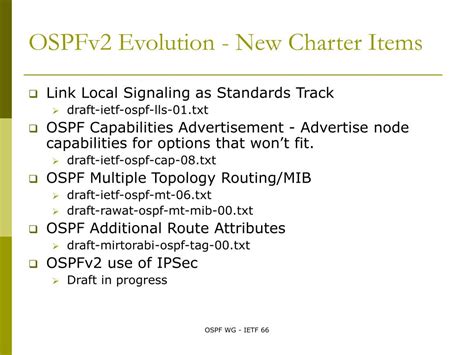 PPT OSPF Protocol Evolution WG Re Charter PowerPoint Presentation Free Download ID 1431537