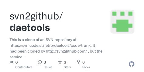 Github Svn2githubdaetools This Is A Clone Of An Svn Repository At P