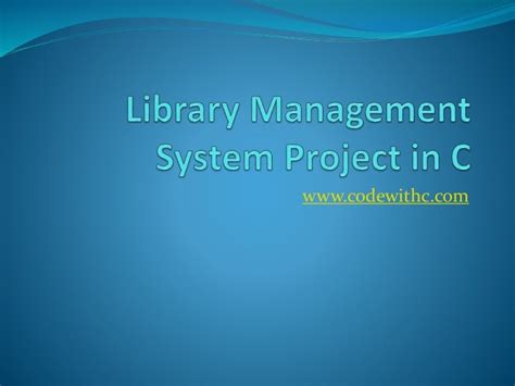 Library Management System Project In C