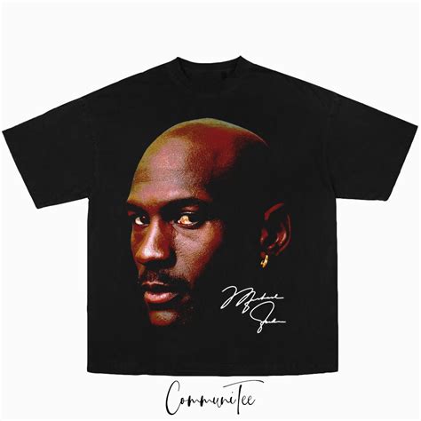 Michael Jordan Chicago Bulls Champion Championship Basketball 6 Rings Rap Rock Tee Big Face Head