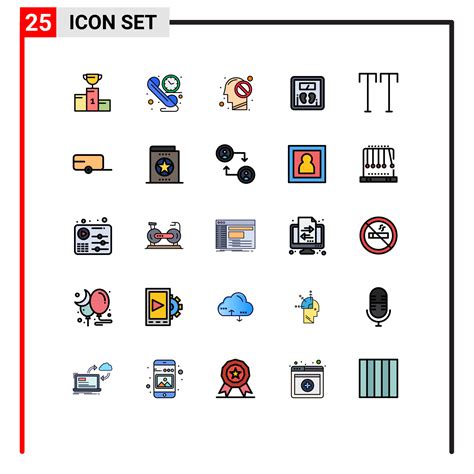 Paquete De Línea De Vector Editable De 25 Colores Planos De Línea