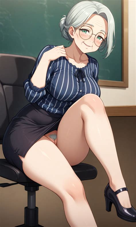 Rule 34 Ai Generated Blouse Blush Gilf Gray Hair Green Eyes Hairy