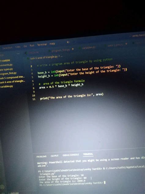 Venkatesh Gorrela On Linkedin Task 6 Write A Program Area Of A