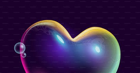 하트 모양의 무지개 색이 떠 있는 비눗방울 크리에이 티브 벡터 일러스트 레이 션 사진 Unsplash의 개념 이미지