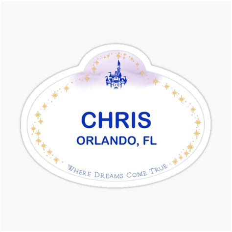 Chris From Orlando Name Tag Sticker For Sale By Henrm085 Redbubble
