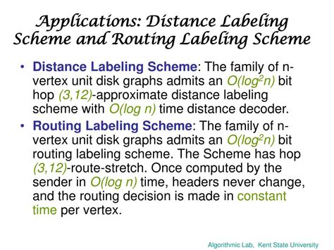 Ppt Compact And Low Delay Routing Labeling Scheme For Unit Disk