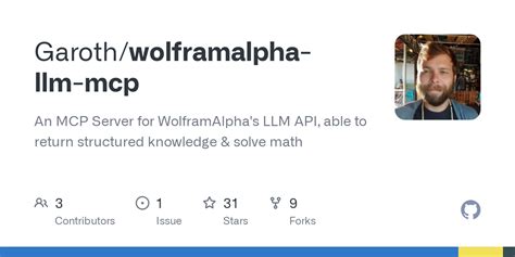 Github Garoth Wolframalpha Llm Mcp An Mcp Server For Wolframalpha S Llm Api Able To Return