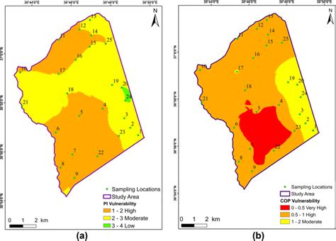 intrinsic vulnerability maps of the psa a pi method b cop method