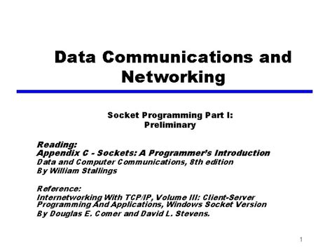 Data Communications And Networking Socket Programming Part I