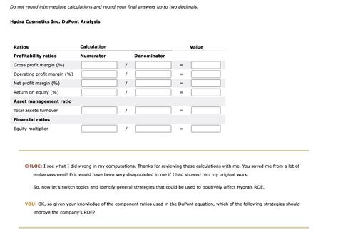 Solved 9 An Analysis Of Company Performance Using DuPo
