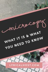 What Is Microcopy A Guide For Bloggers Businesses Tips Lyrical Host