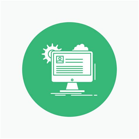 Account Profile Report Edit Update White Glyph Icon In Circle Vector Button Illustration