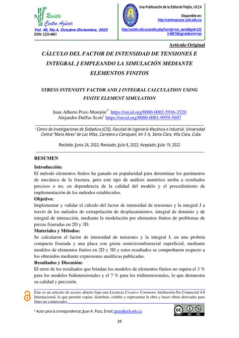 Pdf Stress Intensity Factor And J Integral Calculation Using Finite Element Simulation