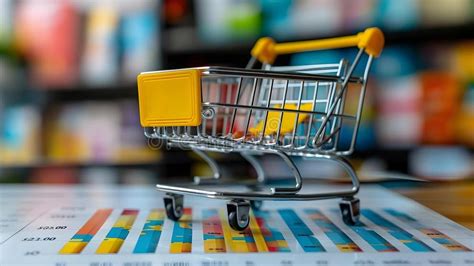 Shopping Cart With Data Charts For Optimizing Marketing And Sales