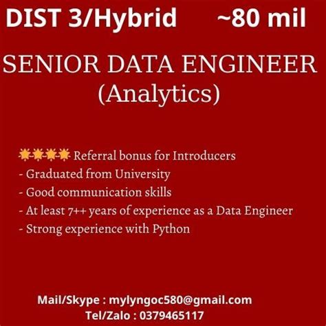 Lý Ngọc Ánh On Linkedin Dist 3hybrid Senior Data Engineer