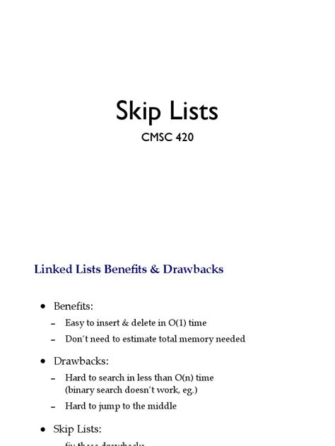 Skip Lists Pdf Algorithms And Data Structures Theoretical