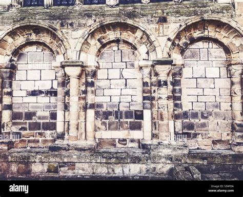Architecture Of Durham City North East England Traditional Gothic Blind Arcade At Durham