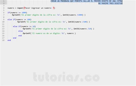 Sentencia If Else MatLab El Primer Digito De Un Numero Tutorias Co