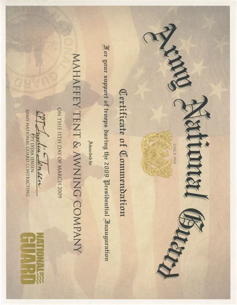 Army National Guard Certificate Pdf