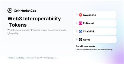 Follow The Web3 Interoperability Tokens Crypto Portfolio Picks CoinMarketCap