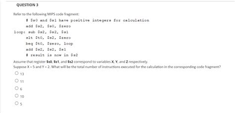 Solved Refer To The Following Mips Code Fragment S0