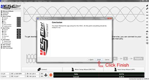 3 input setup wizard for single vesc using a ppm signal radio