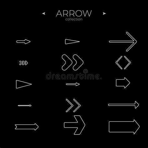 Line Arrow Icon Set Line Icons Collection Modern Vector Symbols Stock Vector Illustration