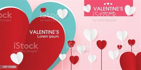 해피 발렌타인 데이 배너 엽서 빈티지 레터링 배경 디자인 요소 컷 종이 심장 스타일 벡터 그림입니다 2월에 대한 스톡 벡터 아트 및 기타 이미지 Istock
