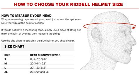 Riddell Size Chart Helmet At Katie Mueller Blog