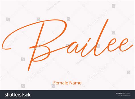 Bailee Female Name Stylish Lettering Cursive Stock Vector Royalty Free 1909171024
