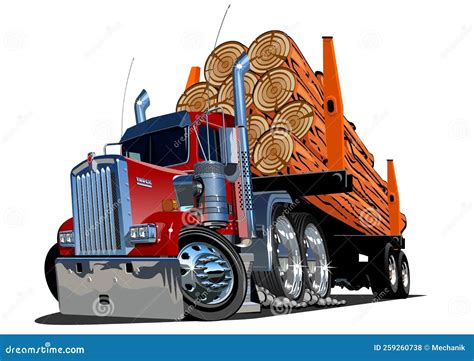 Cartoon Logging Truck Stock Vector Illustration Of Cargo 259260738