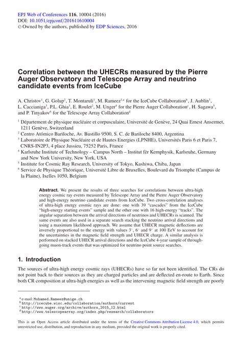 Pdf Correlation Between The Uhecrs Measured By The Pierre Auger