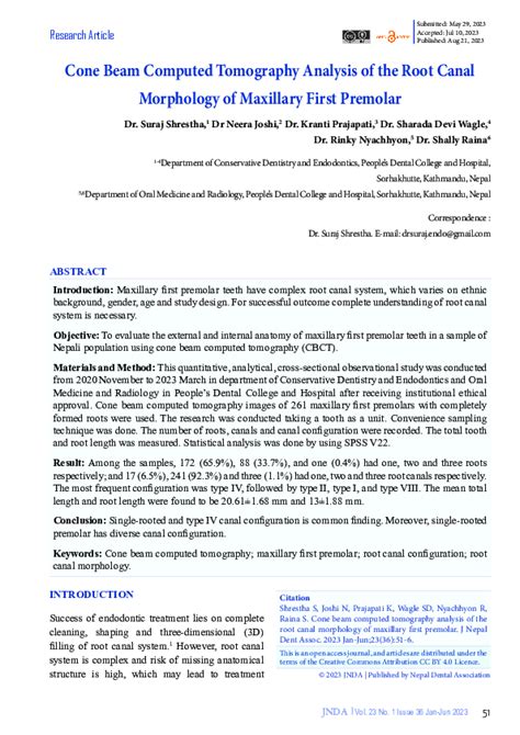 Pdf Cone Beam Computed Tomography Analysis Of The Root Canal