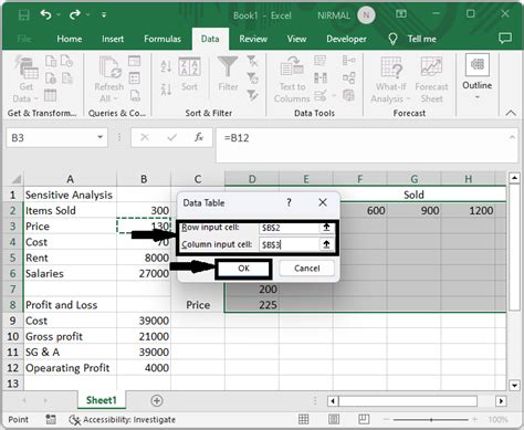 How To Do Sensitivity Analysis With Data Table In Excel
