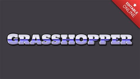 Grasshopper Chrome Reflection Style Text Effect Generator