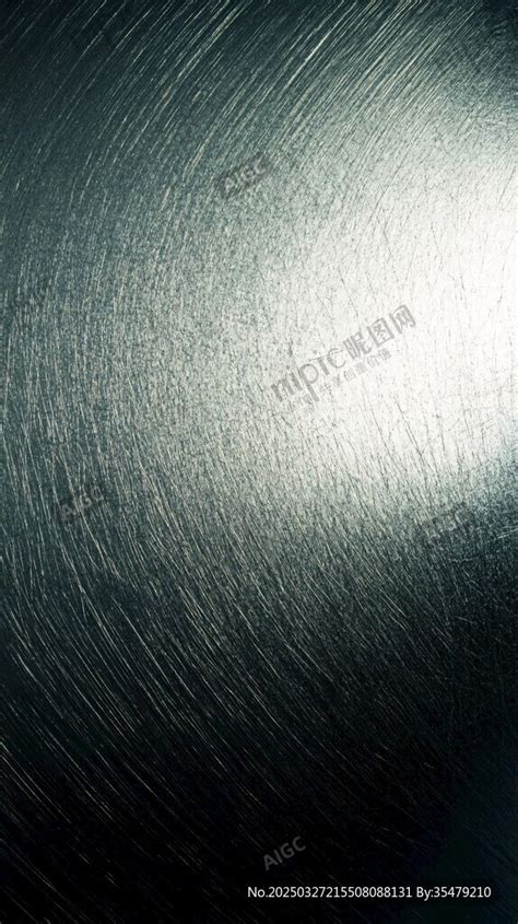 Ai创作图金属 拉丝 纹理 背景 质感 光泽 表面 线条 光影 反光 色调 材质 工业风 机械 冷色调 昵图网
