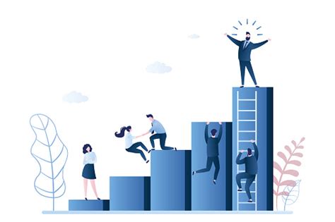 커리어 성장 컨셉 계단에 다양한 사업가 행복한 사업가 1명 수상 계단에 대한 스톡 벡터 아트 및 기타 이미지 계단 등정 벡터 Istock