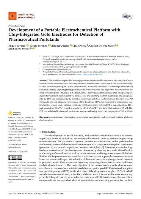 Pdf Development Of A Portable Electrochemical Platform With Chip