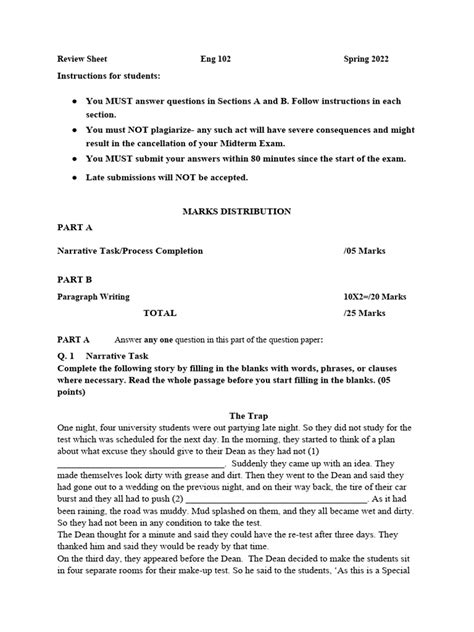Review Sheet Final Exam Eng 102 Spring 2022 Download Free Pdf Paragraph Travel Visa