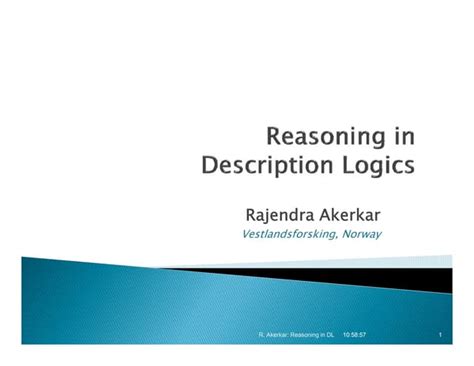 Reasoning In Description Logics Pdf