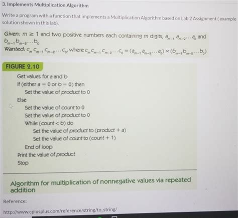 Solved 3 Implements Multiplication Algorithm Write A