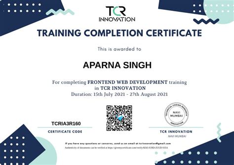 aparna singh on linkedin tcrinnovation internship learning webdevelopment