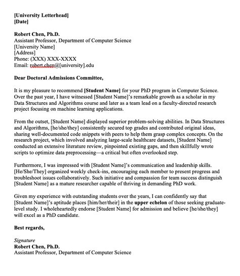 Phd Program Recommendation Letter Samples I Researchtweet