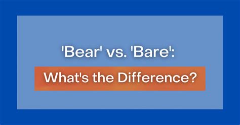 Bear Vs Bare Whats The Difference