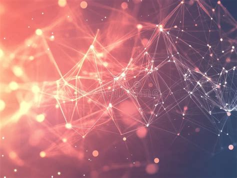 Abstract Digital Network With Glowing Nodes And Lines Stock Illustration Illustration Of