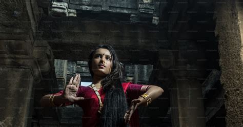Beautiful Indian Girl Dancer In The Posture Of Indian Dance Indian