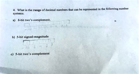 solved 4 what is the range of decimal numbers that can be represented in the following number