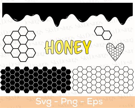 Honeycomb Pattern Svg Dripping Honey Svg