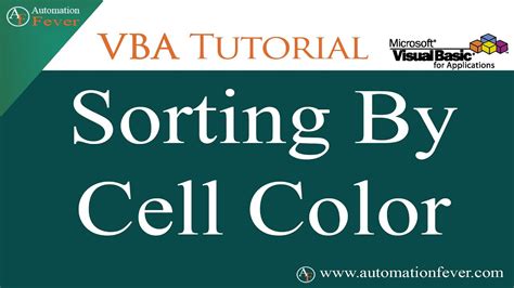 Sort By Font And Cell Color In Vba Excel Vba Tutorial In Hindi Youtube